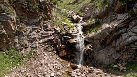 Top View Beautiful Waterfall Mountain Gorge Stock Footage Video (100% ...