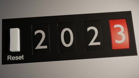 Counter 2022 2023 Reset Button Concept Stock Footage Video (100% ...