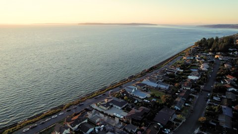Oceanside Railroad Aerial Train Passing Edmonds Stock Footage Video ...
