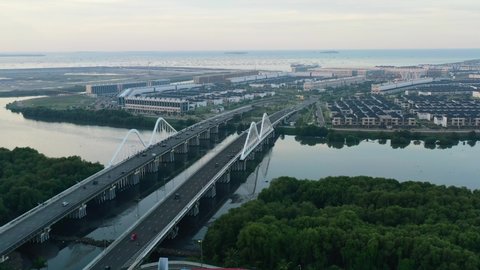 Aerial View Pik Riverfront Residential Developments Stock Footage Video ...