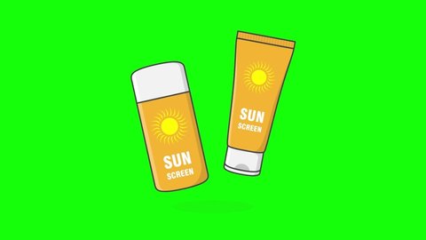 Sunscreen Lotion Sunscreen Cream On Green Stock Footage Video (100% ...