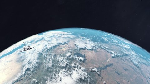 Space Shuttle Leaving Orbit Planet Earth Stock Footage Video (100% ...
