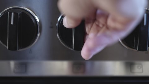 Closeup Hand Turning Off Gas Stove Stock Footage Video (100% Royalty ...
