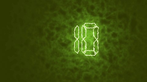 Digital Countdown Timer 10 Seconds Light Stock Footage Video (100% ...