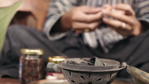 Blurred Image Man Lighting Match Bakhoor Stock Footage Video (100% ...