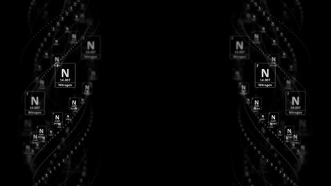 Nitrogen Molecule Symbol Chemistry Periodic Table Stock Footage Video ...