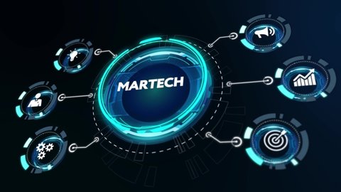 Martech Marketing Technology Concept On Virtual Stock Footage Video ...