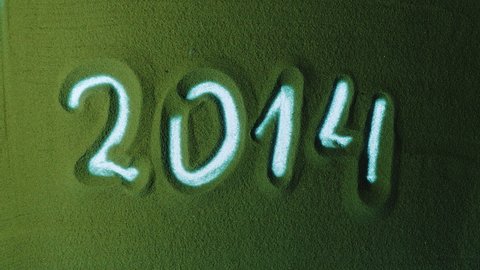 Hand Drawing Year Number 2014 Symbol Stock Footage Video (100% Royalty ...