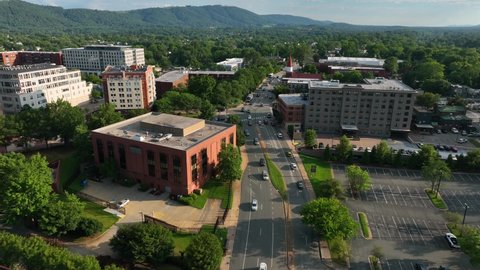 Downtown Charlottesville Virginia Aerial Office Buildings Stock Footage ...