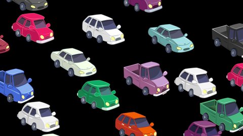Cartoon Cars Driving Loop Cartoon Animation Stock Footage Video (100% ...