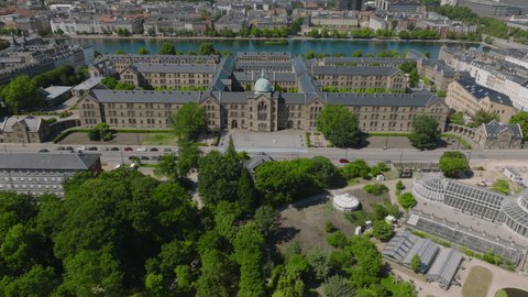 Large Complex Building University Aerial Descending Stock Footage Video ...
