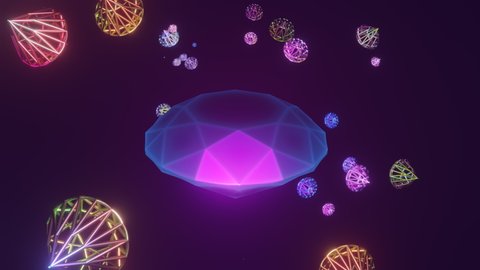 Beautiful Colorful Trippy Diamond Rotating Animation Stock Footage ...