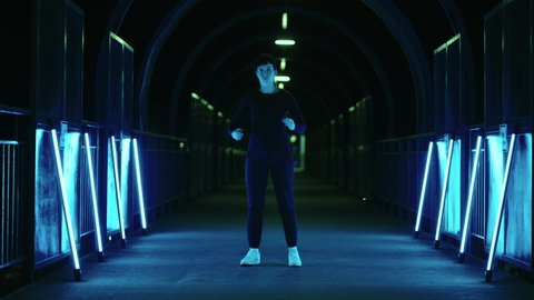 Woman Dancing Trendy Popping Style Moving Stock Footage Video (100% ...