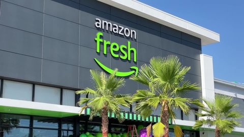 Amazon Fresh Grocery Store Photographed On Stock Footage Video (100% ...