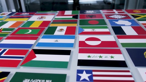 Camera Scene Sliding Over World Flags Stock Footage Video (100% Royalty ...