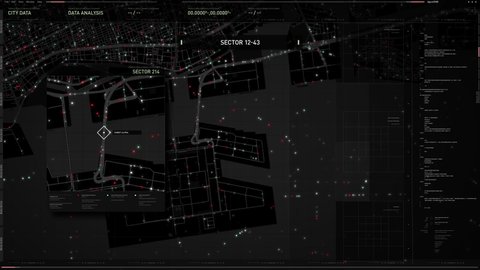 Spy Detection System Scanning Map Urban Stock Footage Video (100% ...