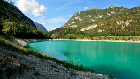 Landscape On Lake Turchese Di Tenno Stock Footage Video (100% Royalty ...
