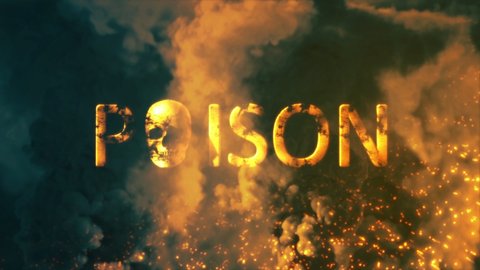 Text Poison Human Skull On Bg Stock Footage Video (100% Royalty-free ...