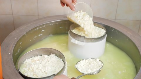 Man Makes Cheese Curd Mass Fermentation Stock Footage Video (100% ...