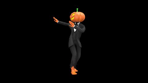 Jackolantern Dance 3d Render Looped Alpha Stock Footage Video (100% ...