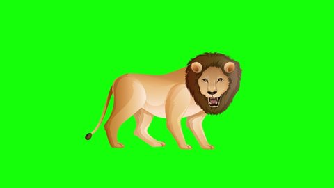 2d Lion Animation Cheerful Cartoon Lion Stock Footage Video (100% ...