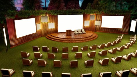 Outdoor Event Corporate Stage 3d Rendering Stock Footage Video (100% ...