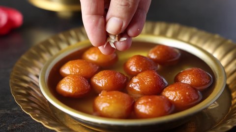 Gulab Jamun Indian Sweets Diwali Festival Stock Footage Video (100% ...