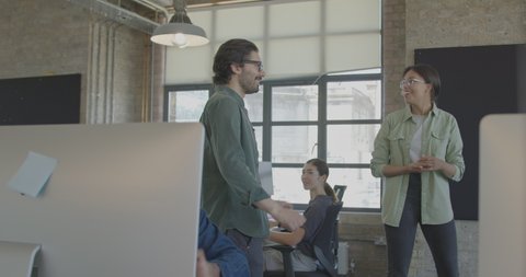 Business People Welcome Back Colleague Office Stock Footage Video (100% ...