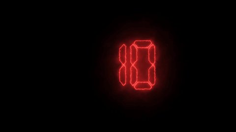Digital Countdown Timer 10 Seconds Light Stock Footage Video (100% ...