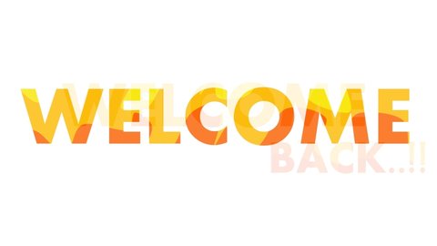 Vector Animation Word Welcome Back Welcome Stock Footage Video (100% ...