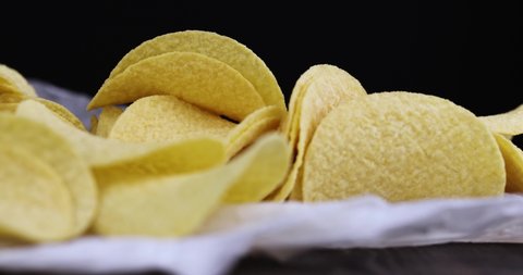 Take Crispy Potato Chips Fried Together Stock Footage Video (100% ...