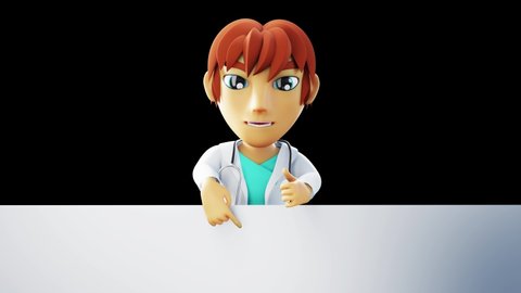 3d Render Animated Doctor Model Pointing Stock Footage Video (100% ...