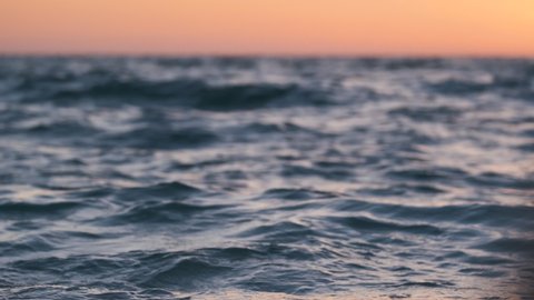 Dramatic Red Ocean Waves Sunset Soft Stock Footage Video (100% Royalty ...