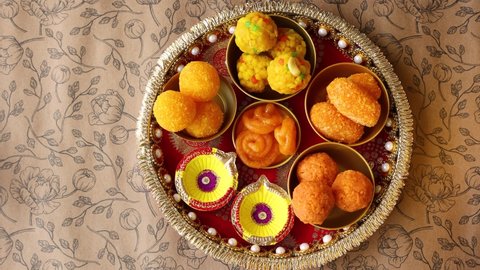 Indian Woman Taking Diwali Sweets Indian Stock Footage Video (100% ...