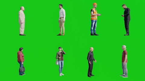 3d People Standing On Green Screen Stock Footage Video (100% Royalty ...