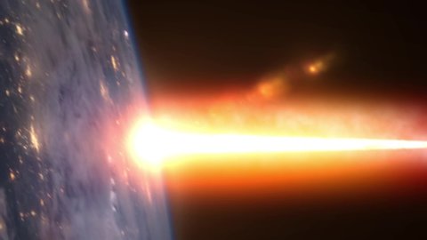 Meteorite Enters Atmosphere 3d Animation Stock Footage Video (100% ...