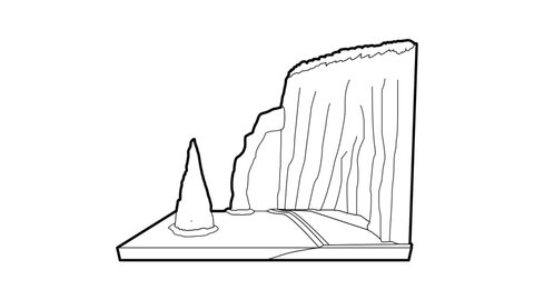 Sea Cliff Icon Animation Best Outline Stock Footage Video (100% Royalty ...