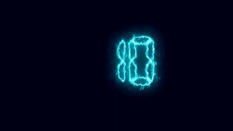 Digital Countdown Timer 10 Seconds Light Stock Footage Video (100% ...