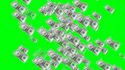 Green Background Falling Dollar Bill Animation Stock Footage Video (100 ...