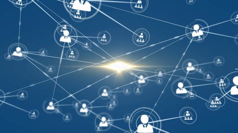 Animation Network Connections Icons Over Light Stock Footage Video (100 ...