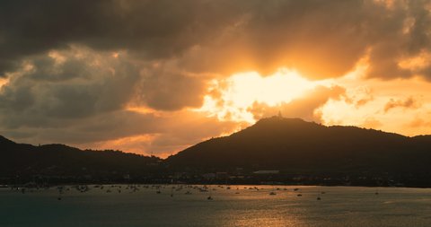 Sunset Sky Beachsea Ocean Summer Background Stock Footage Video (100% ...