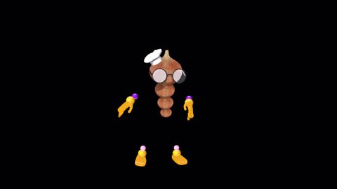 Young Onion Loop Dance Animationfull Hd Stock Footage Video (100% ...