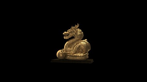 Chinese Golden Dragon Animation Full Hd Stock Footage Video (100% ...