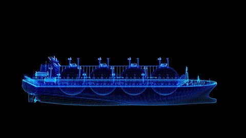 Gas Carrier Lng Blue Particle Lines Stock Footage Video (100% Royalty ...