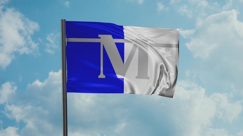 Montpellier City France Flag Waving Wind Stock Footage Video (100% ...