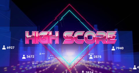 Animation High Score Text Banner Profile Stock Footage Video (100% ...
