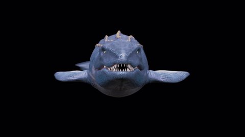 Animation Dinosaur Mosasaurus 4k Swimming Underwater Stock Footage ...