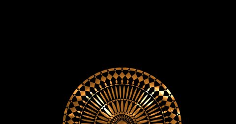 Golden Oriental Mandala Rotation Animated On Stock Footage Video (100% ...
