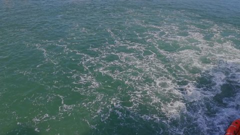 Water Wave Ripples Cruise Ship Ferry Stock Footage Video (100% Royalty ...