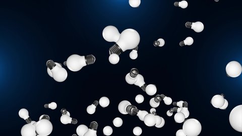 Glowing Bulb Lights Falling Loop Animation Stock Footage Video (100% ...